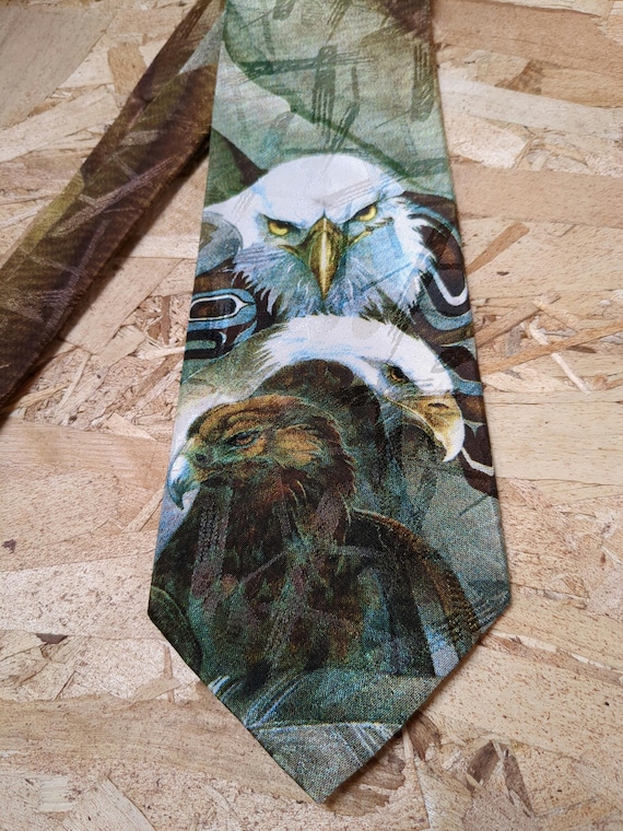 Eagle Bird Bald Eagle Bird of Prey Men's ties Neckties - Gem
