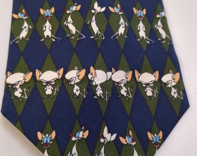 Pinky and the Brain Diamond Pattern Warner Brothers Tie Men's Ties ...