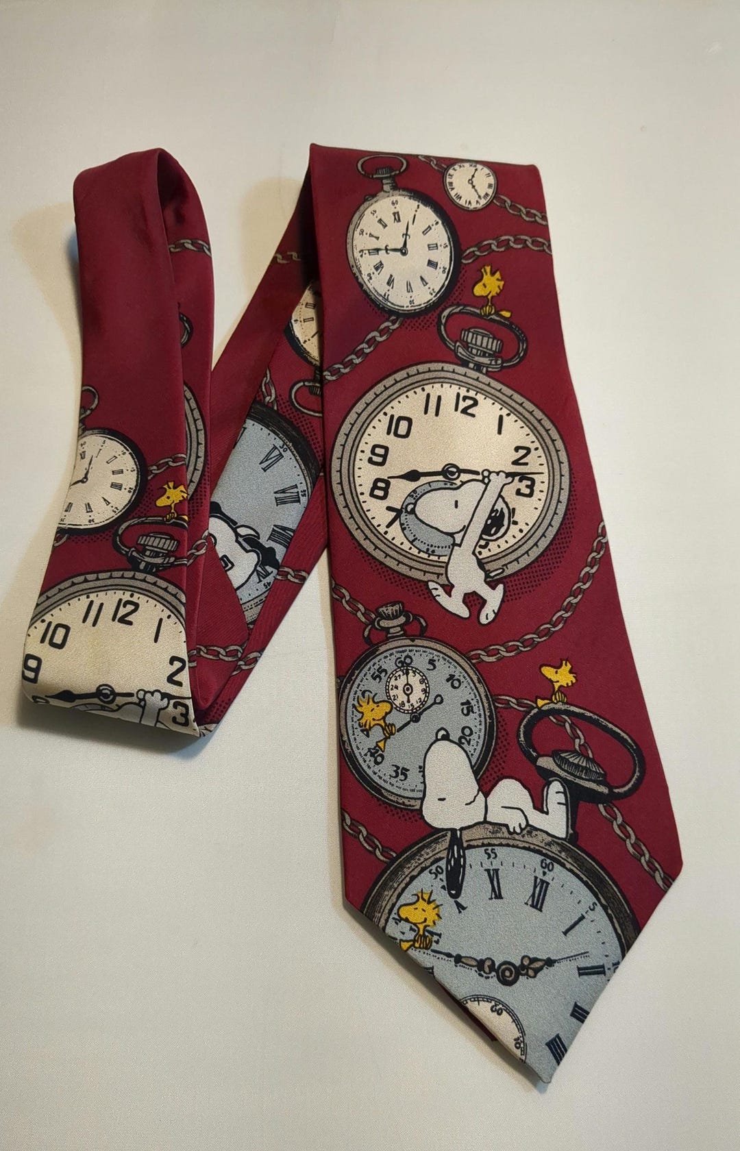 Snoopy Clock 'right on Time' Peanuts Cartoon Men's Tie - Etsy