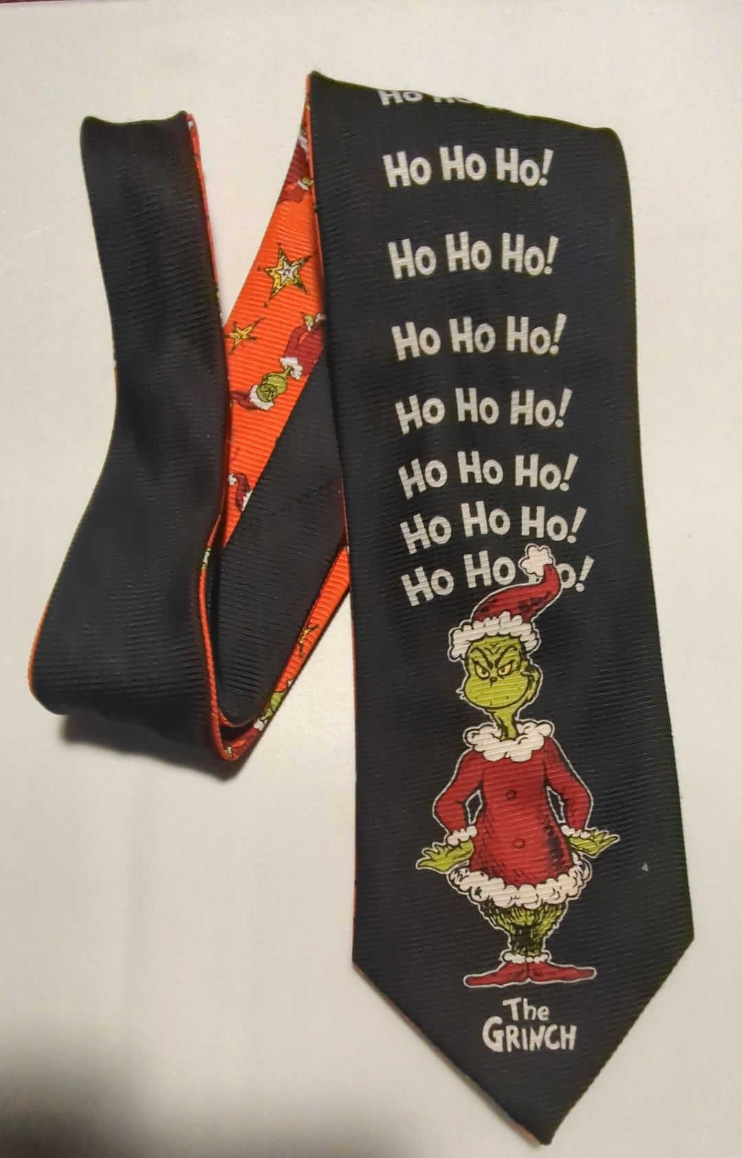 The Grinch Christmas Necktie by Dr. Seuss the Grinch Black Background ...