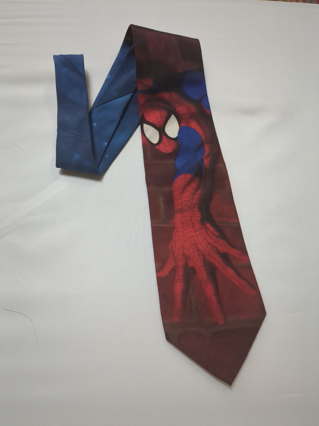 Spiderman Necktie 1995 Ralph Marlin Marvel Entertainment Group Blue Tie ...