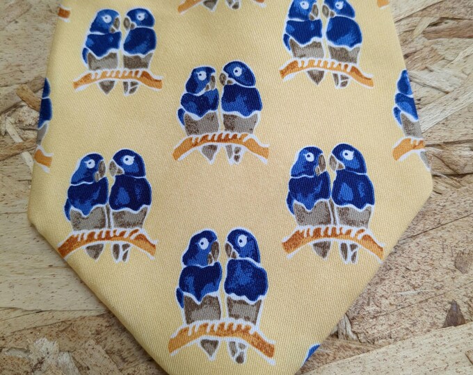 Parrot Love Birds Yellow Blue Parrot Tropical Men's Ties Neckties - Etsy
