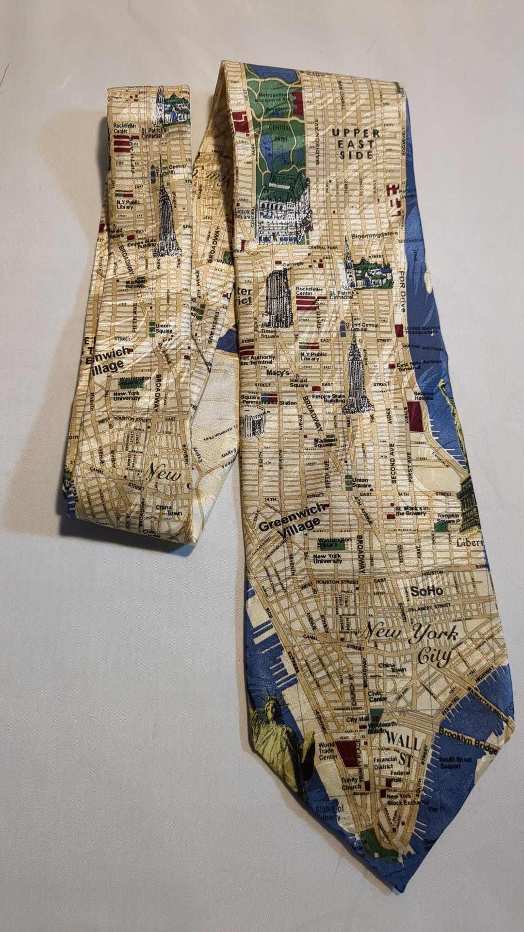 New York Map Museum Artifacts Tie Men's Ties Neckties - Etsy
