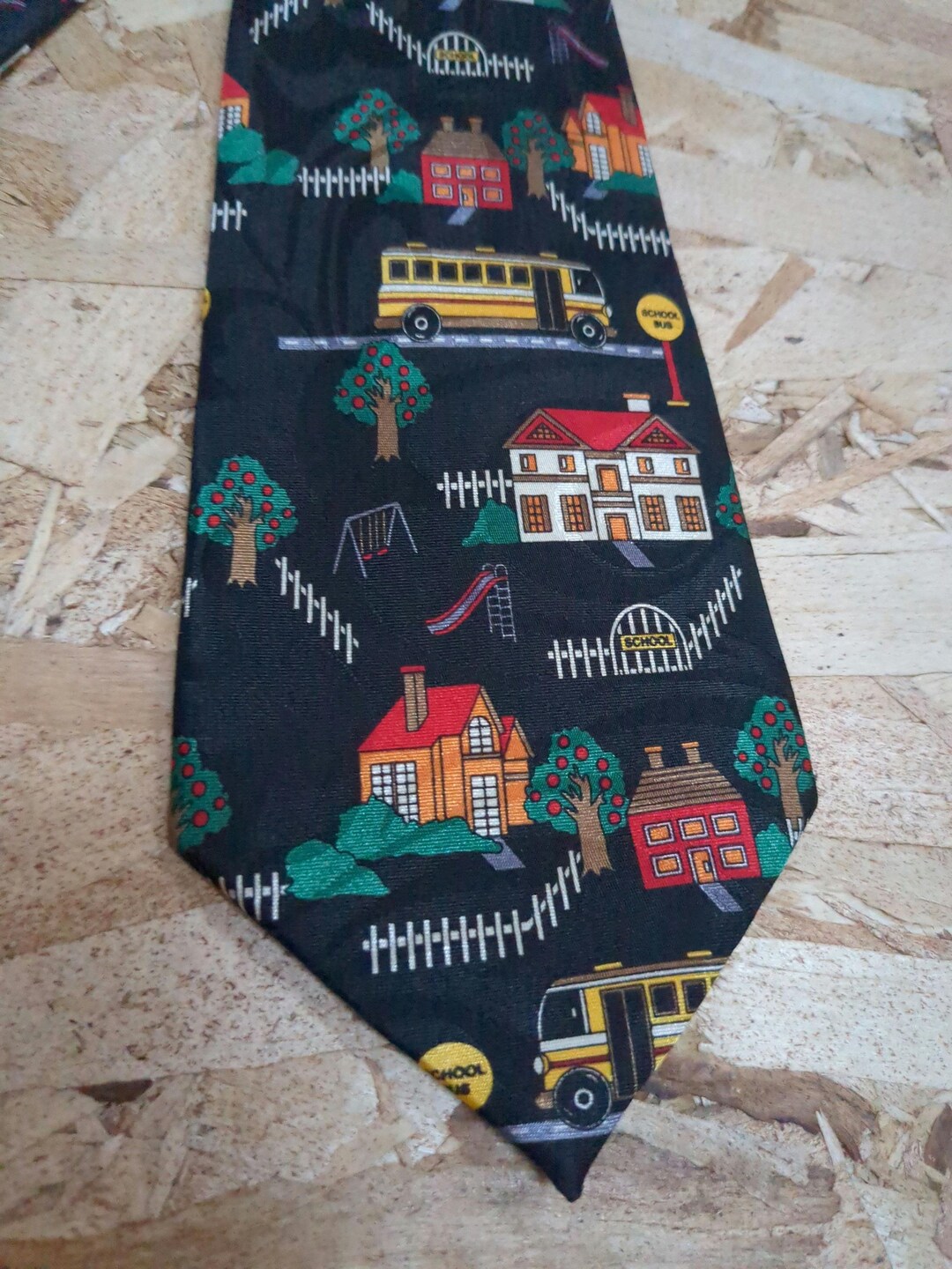 School Bus Neighborhood Bus Stop Bus Driver Men's Ties Neckties - Etsy