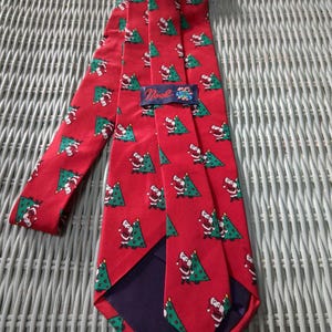 Santa Decorating the Christmas Tree Design Tie Novelty Necktie Men's ...