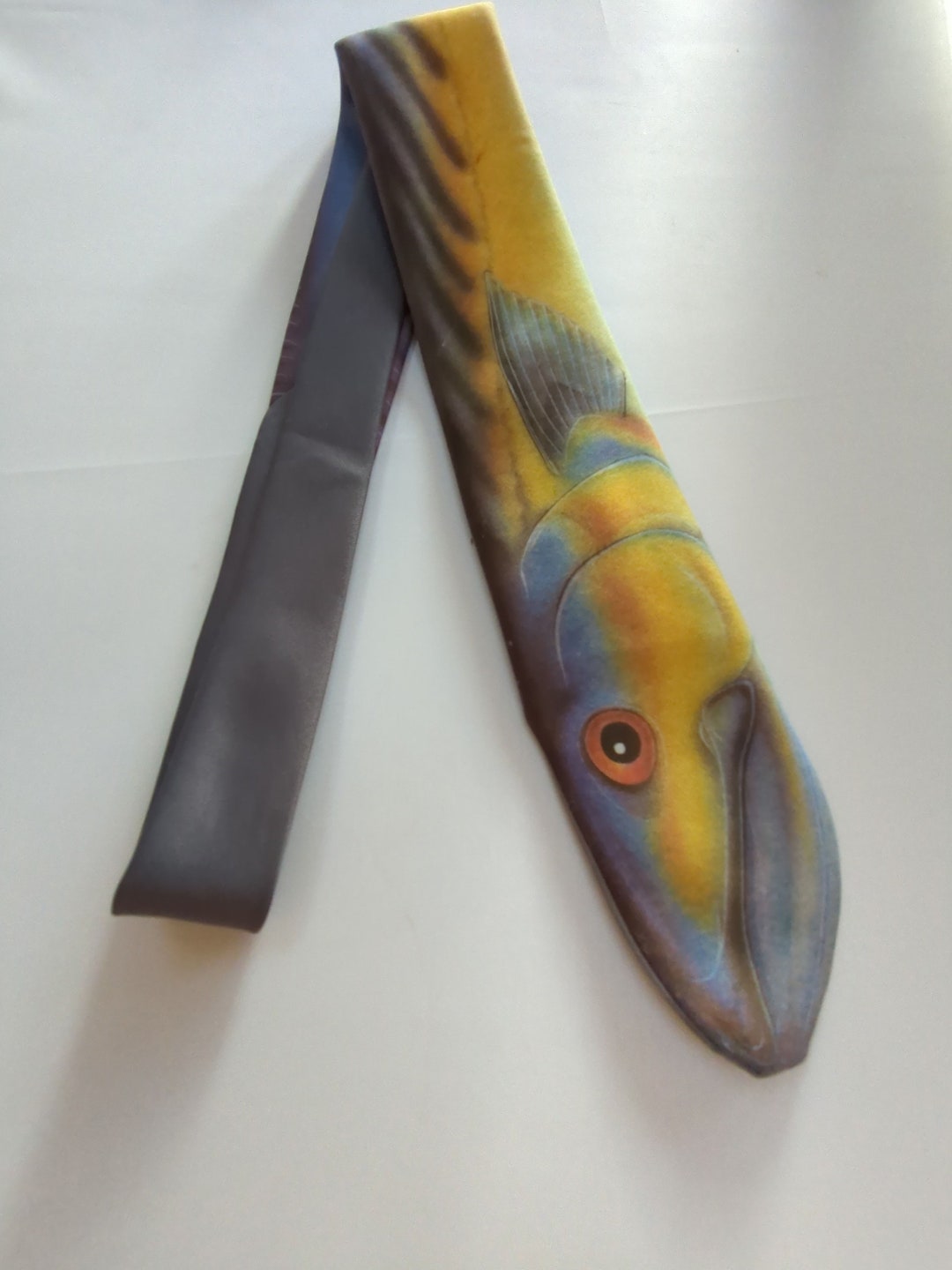 Fish Shaped Necktie Designer Tuna by Ralph Marlin Fisherman - Etsy