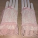 Pink Lace Ladies Fingerless Gloves Wrist Length 6" With Ruffled Cuff ...