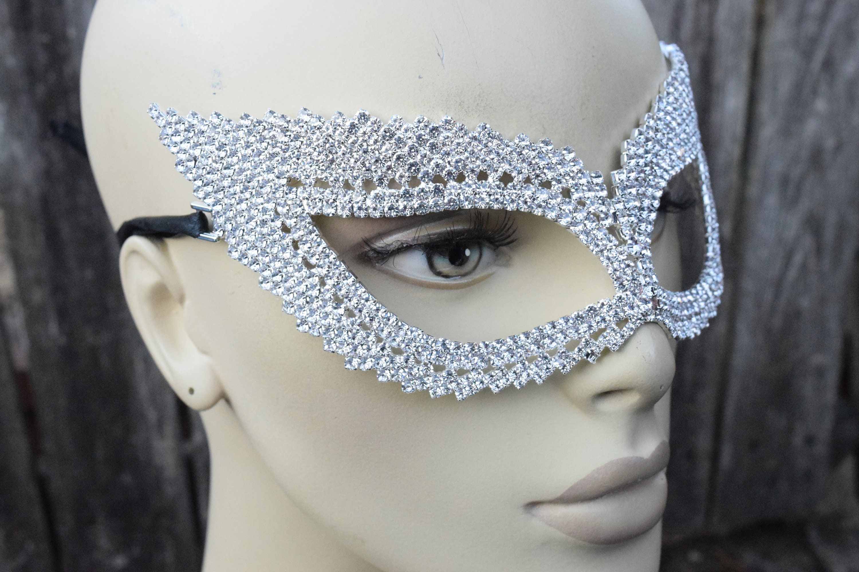 Gold Rhinestone Mask Masquerade Ball Face Mask Mardi Gras Mask | Etsy