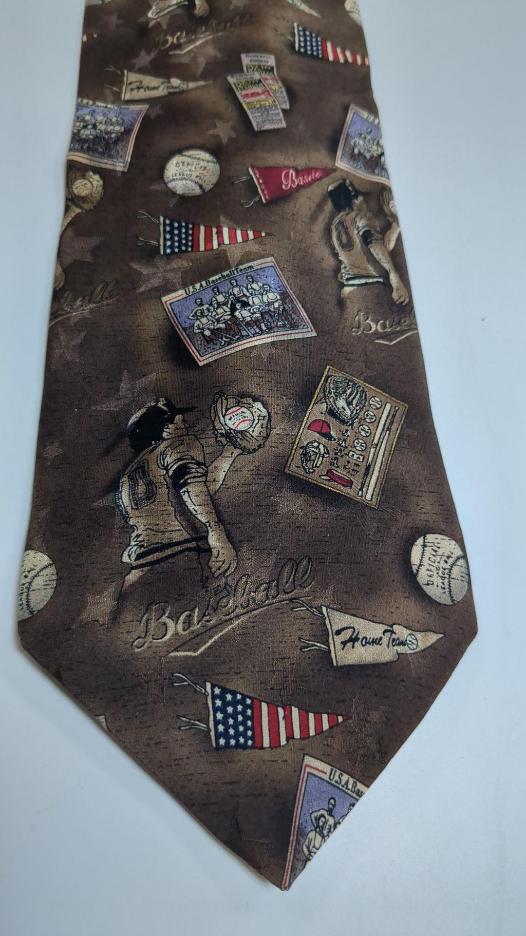 Baseball Americas Past Time Flag Tickets Teams Mitts Men's Ties ...