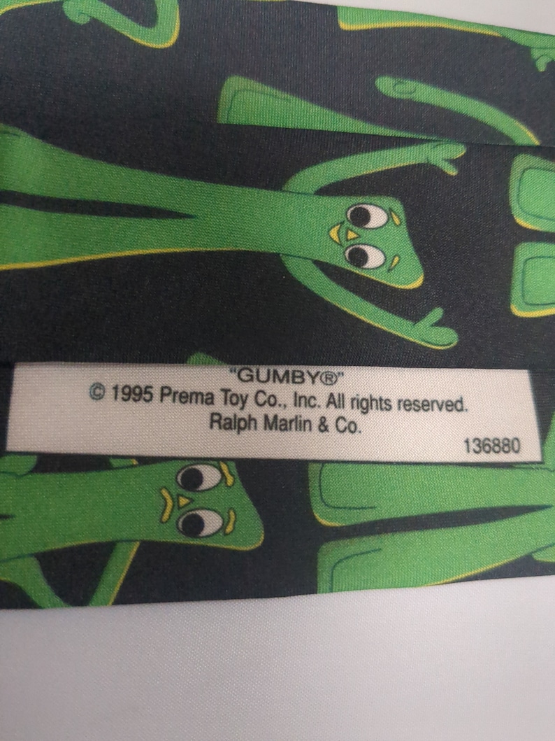 The Gumby Show Necktie 1995 Vintage Ralph Marlin Tie, Fun Novelty Gumby ...