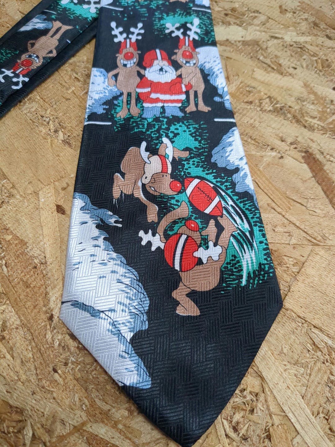 Santa and Reindeer Playing Football Tie Novelty Necktie Men's Tie - Etsy