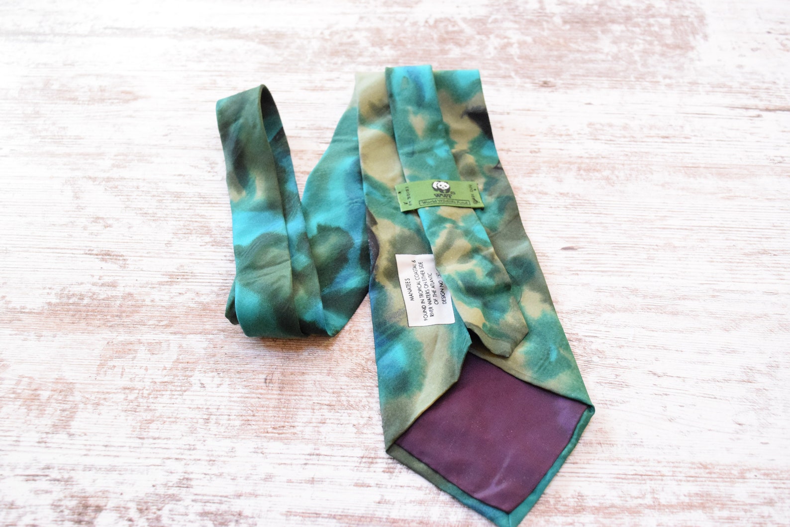 Manatee Swimming Men's Tie Necktie Hand Painted Look WWF | Etsy