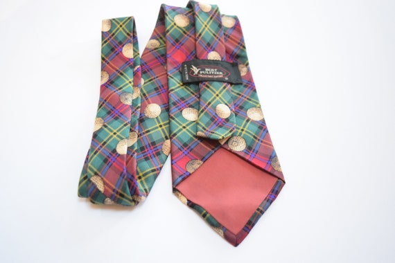 Tartan Plaid Golf Ball Theme Golfers Silk Necktie Mad… - Gem