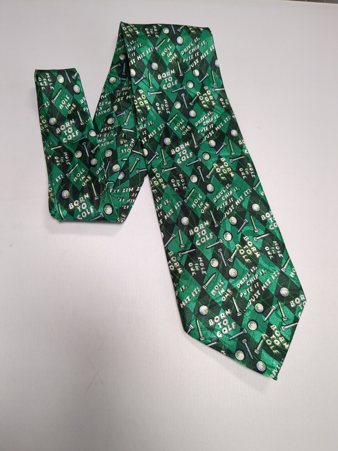 Golfer's Necktie Tie With Golfer's Pattern Golf Gift Retirement Gift ...