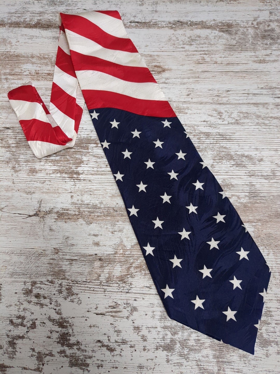 American Flag Necktie Red White and Blue Stars and Stripes American Tie ...