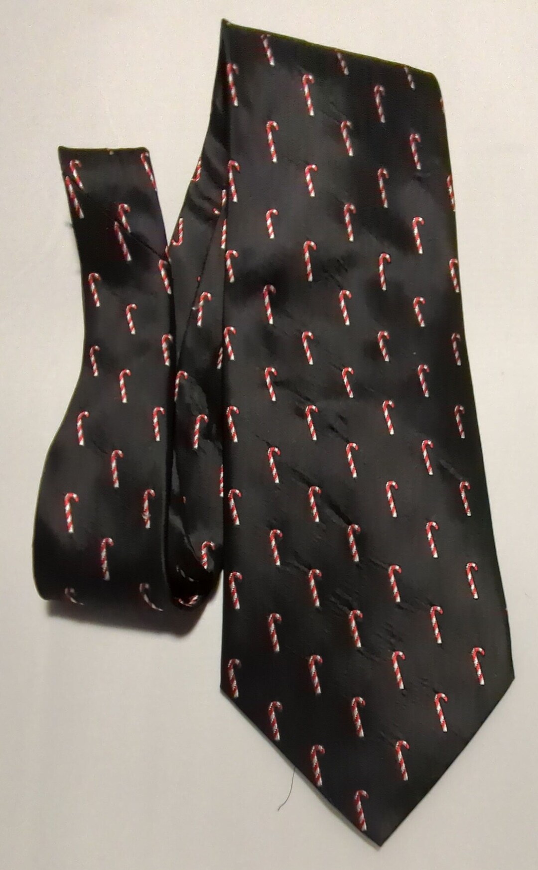 Christmas Candy Canes Twisty Candy 100% Silk Necktie Subtle Nuance ...
