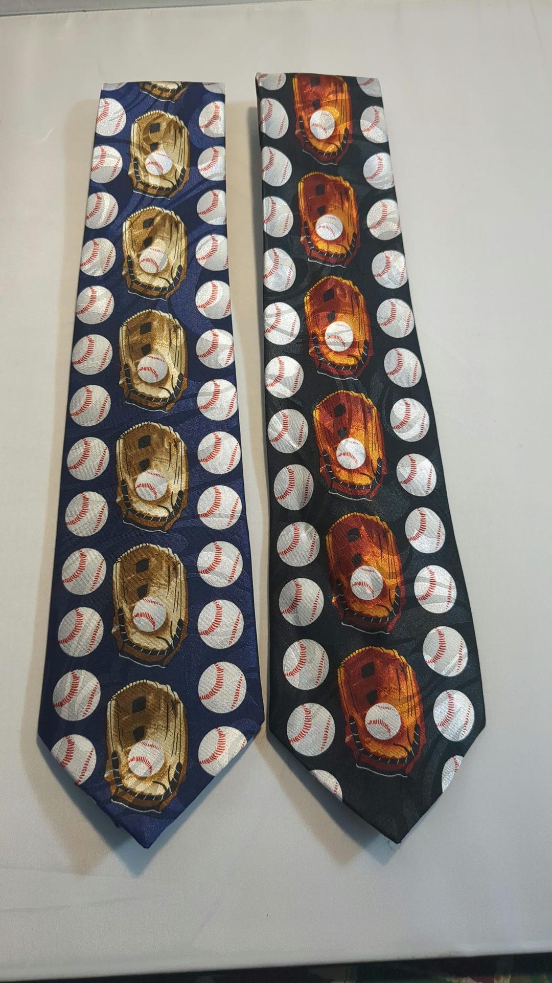 Baseball Themed Necktie by Fratello Dark Navy Blue Necktie Features ...