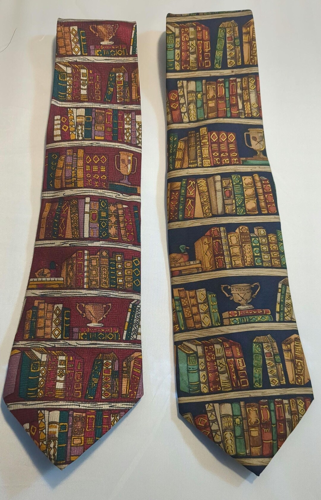 Book Lover's Necktie Features Antique Book Shelf Design Librarian Gift ...