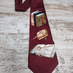 Lawyer Necktie Scales of Justice Pattern Legal Brief Mens Novelty ...
