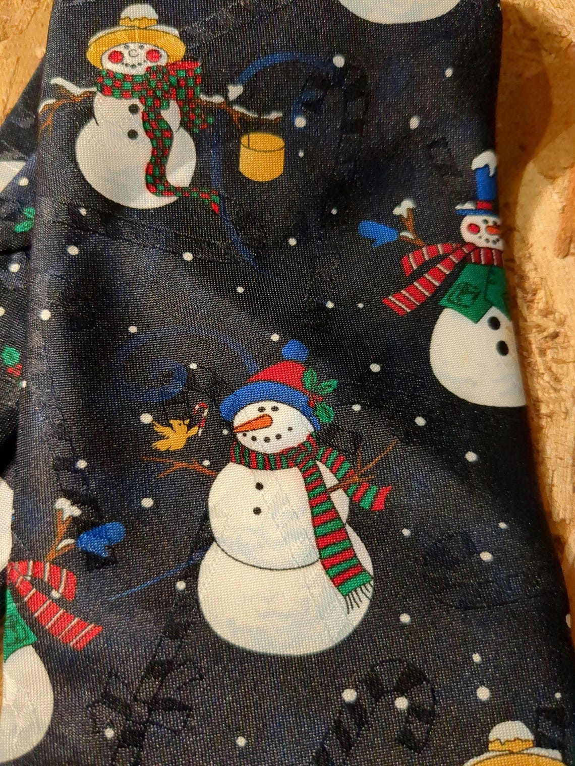 Snowmen in Windy Snowstorm Design Tie Novelty Necktie Men's Christmas ...