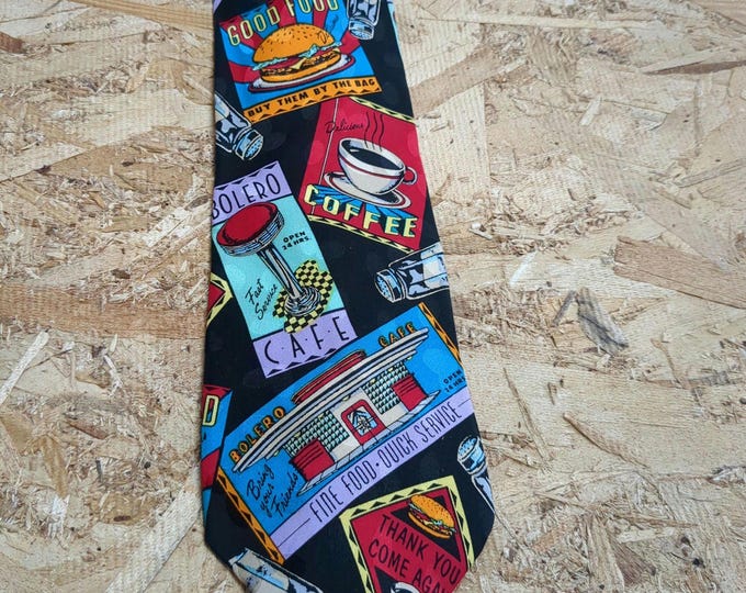 Old Fashioned Diner Cafe Bolero Food Men's Ties Neckties - Etsy