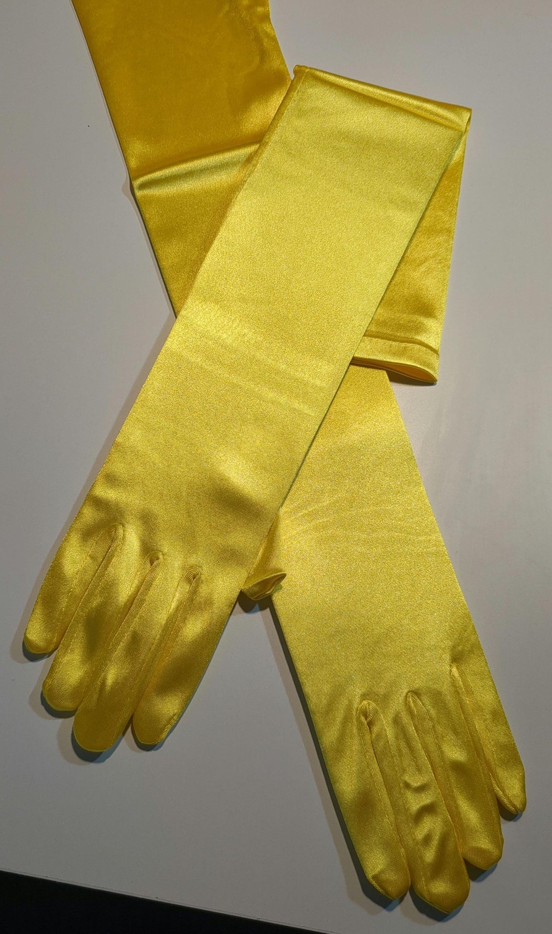 Yellow Satin Gloves 22" Opera Gloves - Etsy