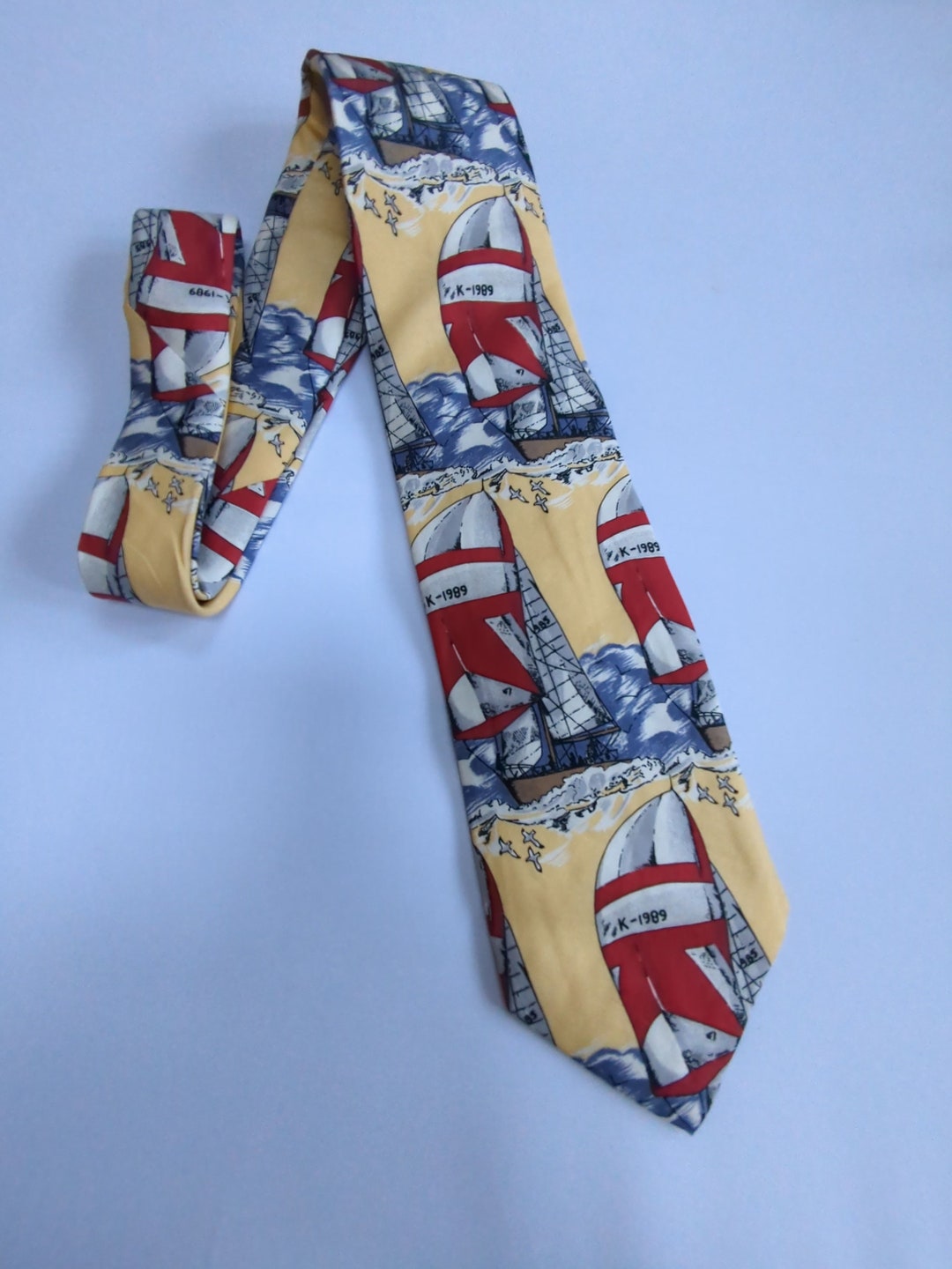 Sailboat Sailor Nautical Men's Ties Red Sail Schooner Silk Necktie - Etsy