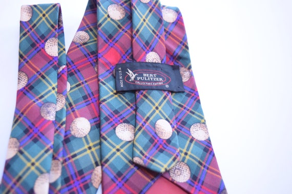Tartan Plaid Golf Ball Theme Golfers Silk Necktie Mad… - Gem