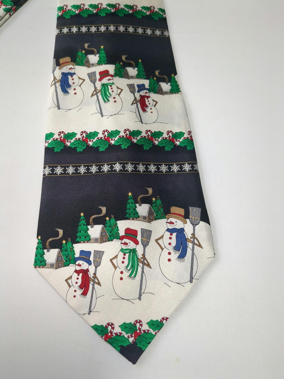 Snowmen Outside Homes in Winter Design Tie Novelty Necktie Men's ...
