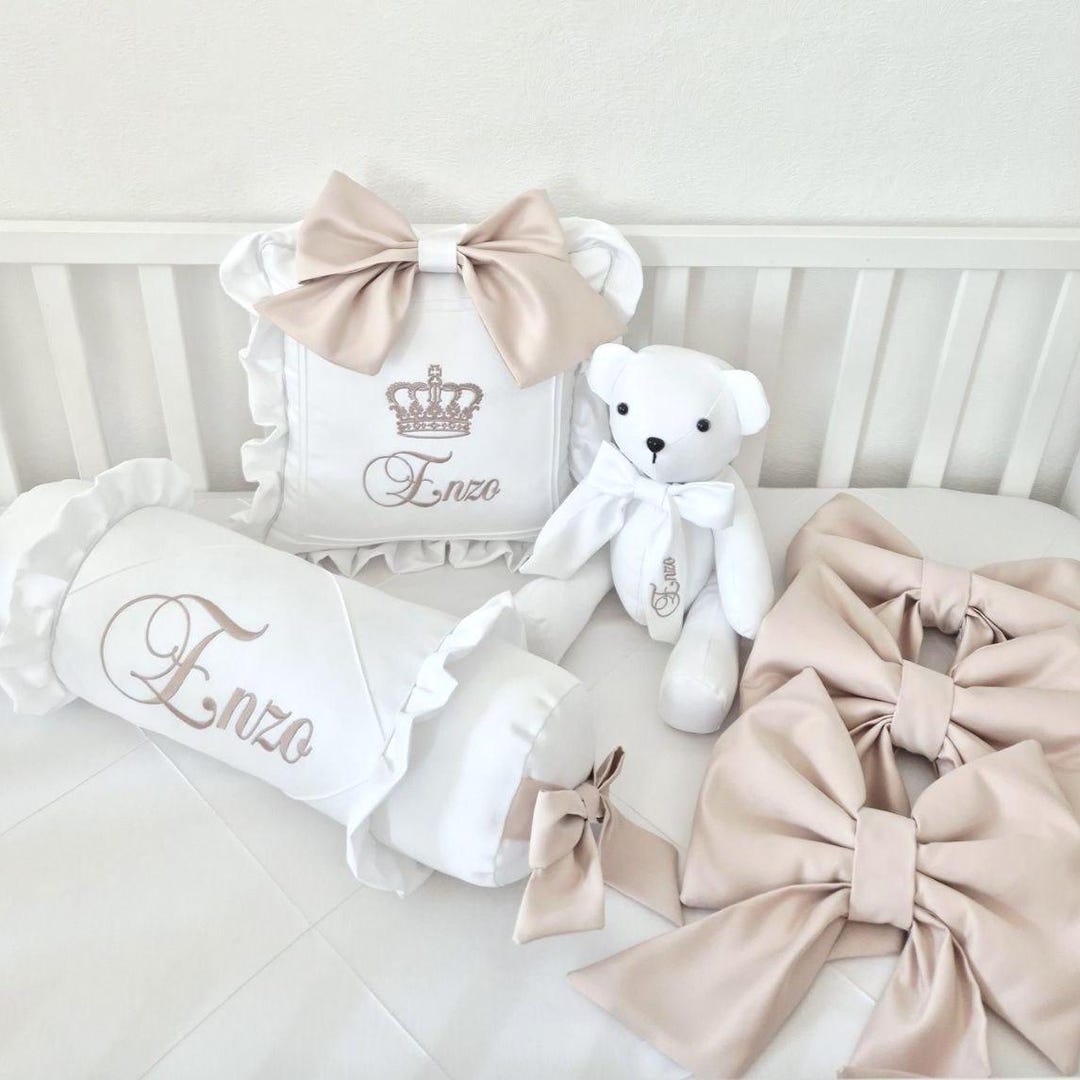 Custom Personalized Cot Bedding Set: Pillow, Roller, Memory Bear, 3 ...