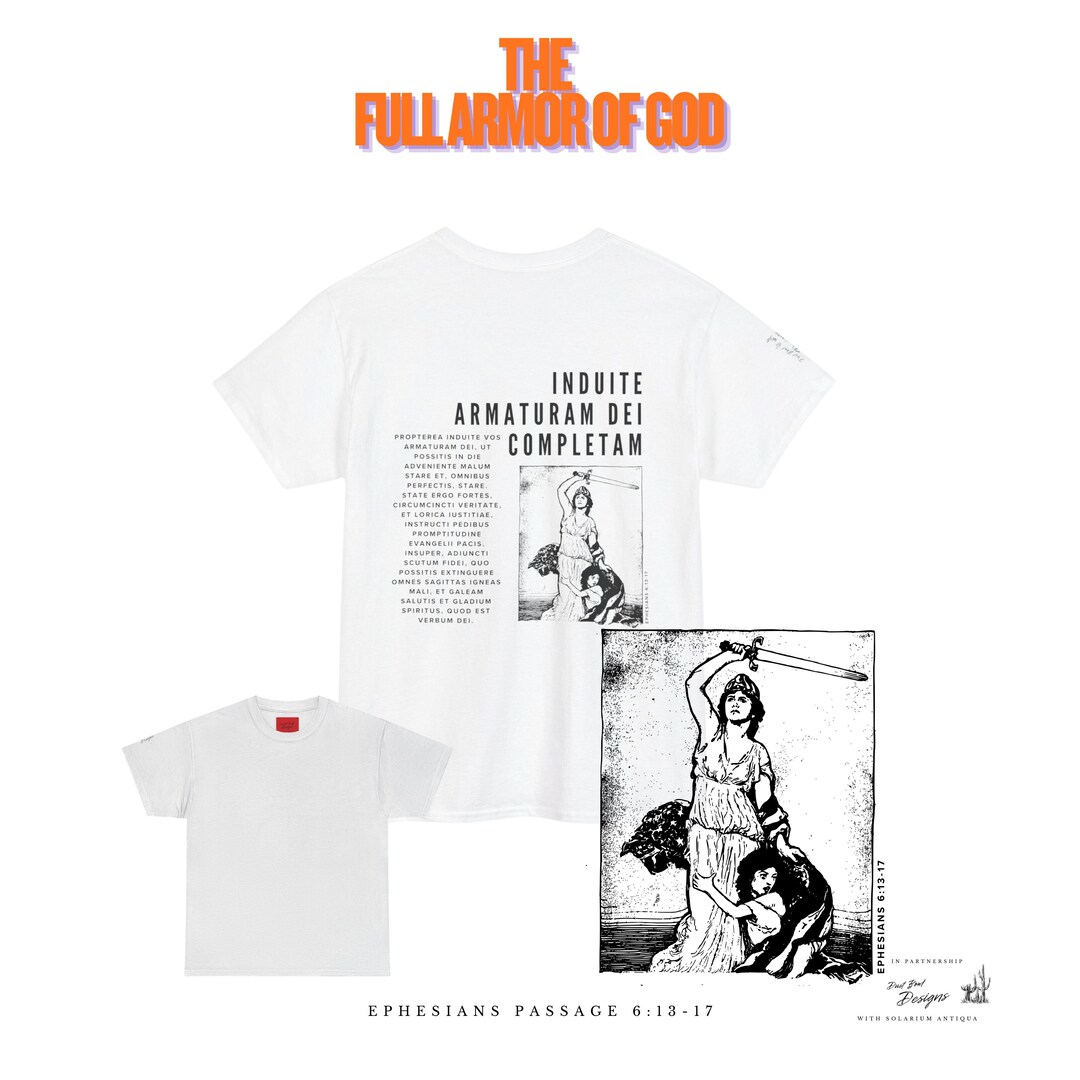 Full Armor of God T-shirt Latin Scripture Graphic Tee Spiritual Armor ...