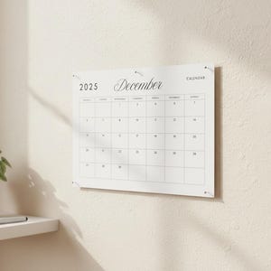 December 2025 Printable A4 Monthly Calender - Etsy