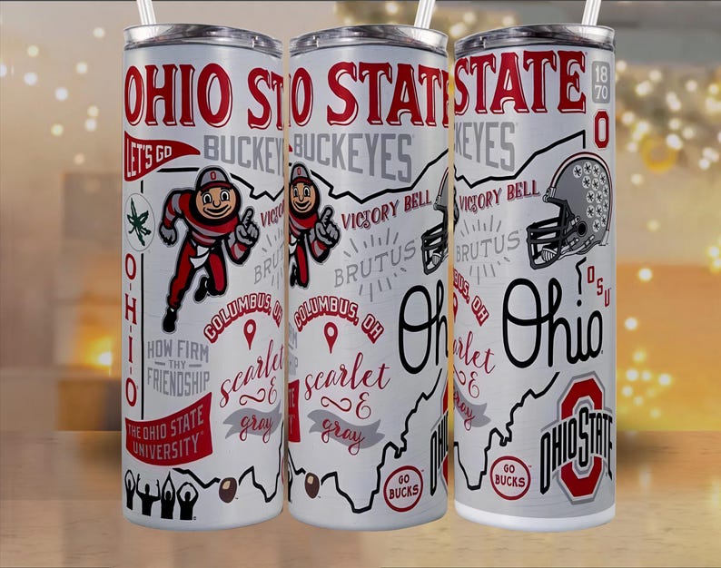 Inspired OHIO Tumbler Wrap Football Team Tumbler Wrap – 20oz ...