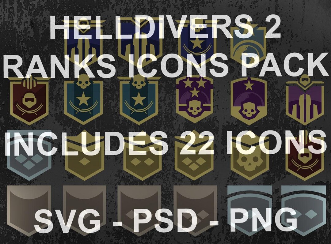 Helldivers 2 Ranks Digital Files: SVG, PNG, PSD Bundle - Etsy UK