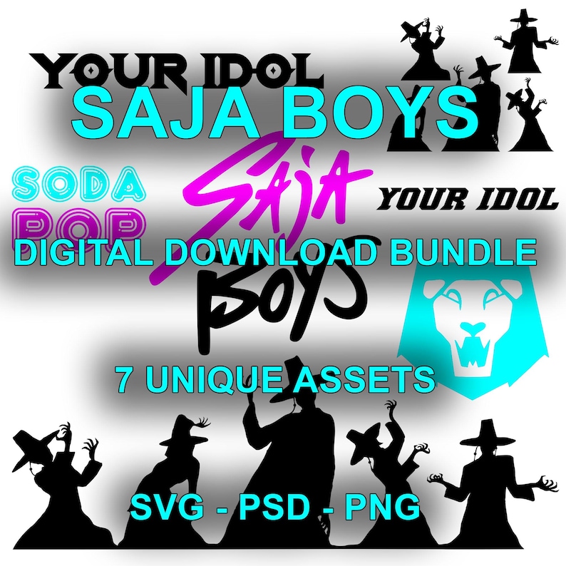 K Pop Demon Hunters Saja Boys Digital File Bundle (SVG, PSD, PNG) - Etsy