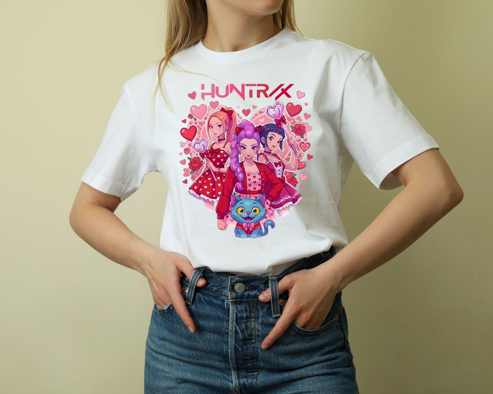 Huntrix Saja Girls Anime PNG | K-pop Anime Girl Fan Art | Neon Star ...