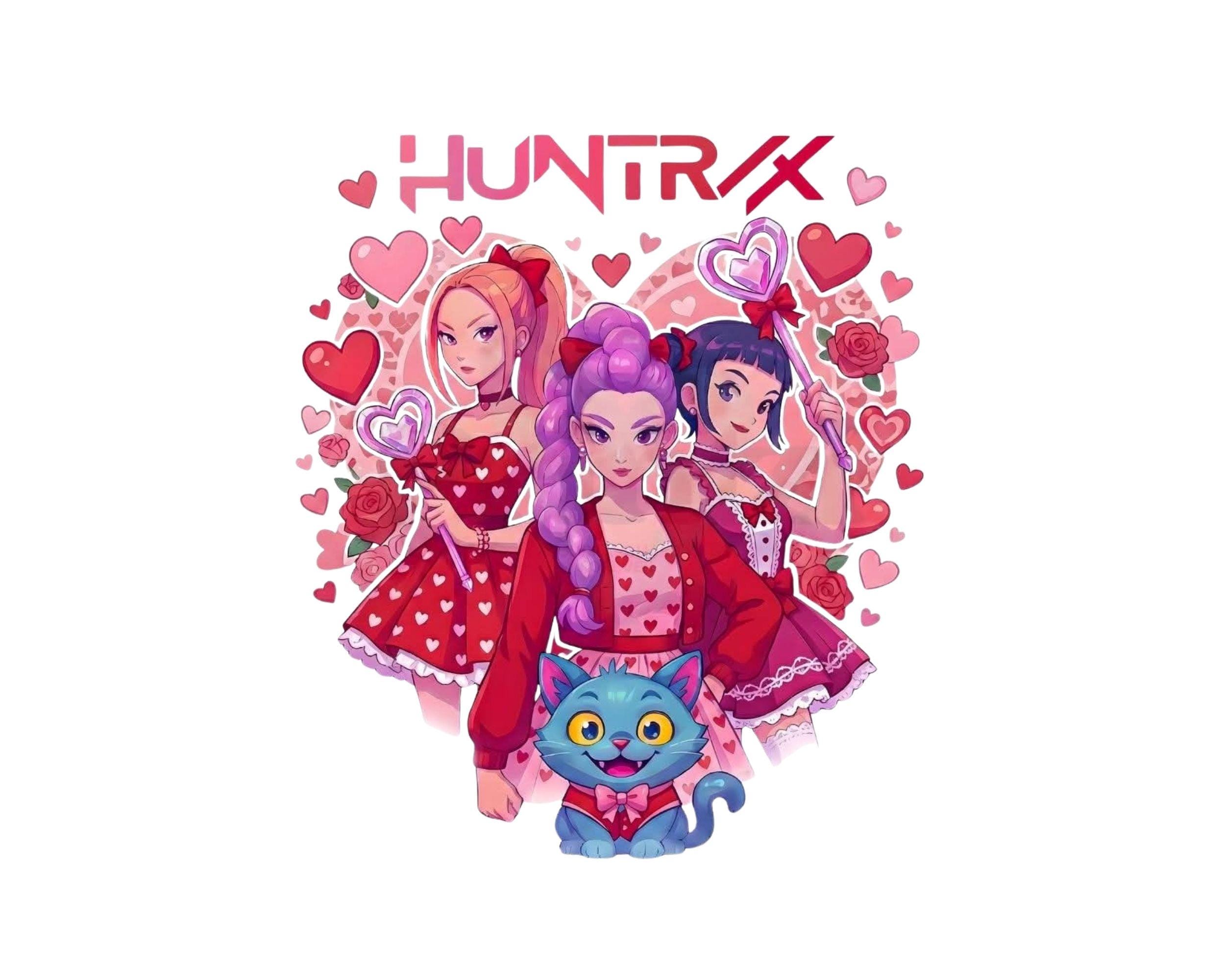 Huntrix Saja Girls Anime PNG | K-pop Anime Girl Fan Art | Neon Star ...