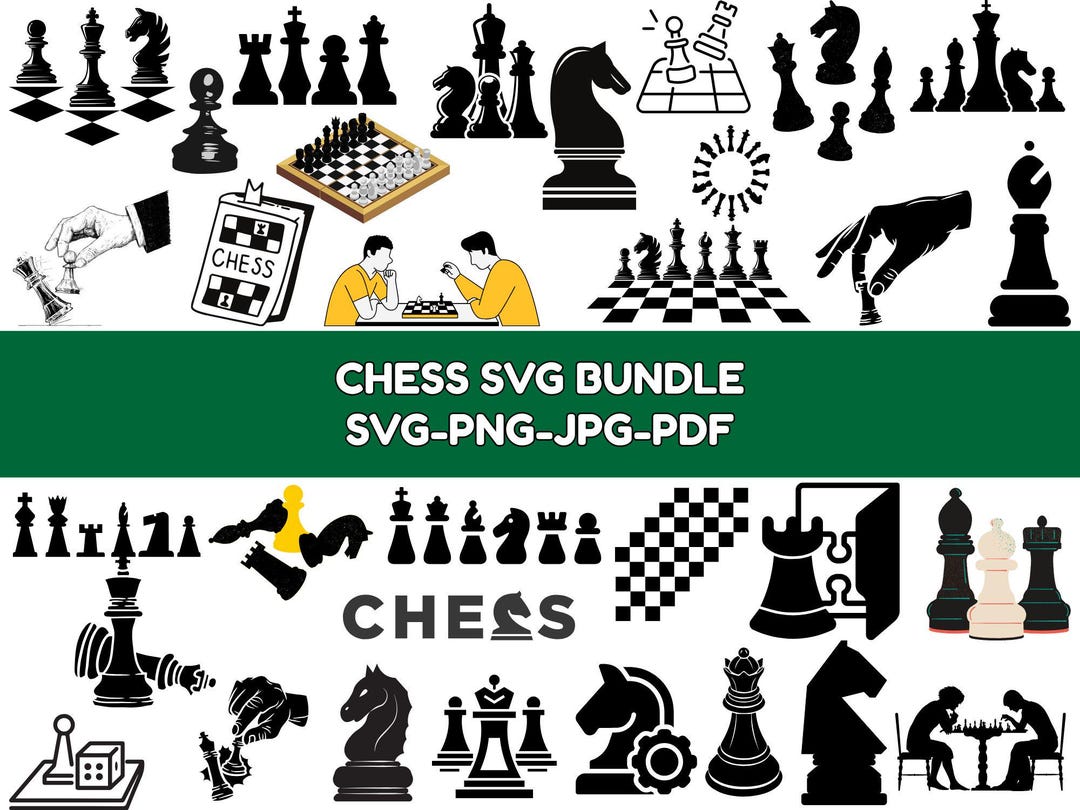 Chess SVG Bundle, Chess PNG Bundle, Chess Clipart, Chess SVG Cut Files ...