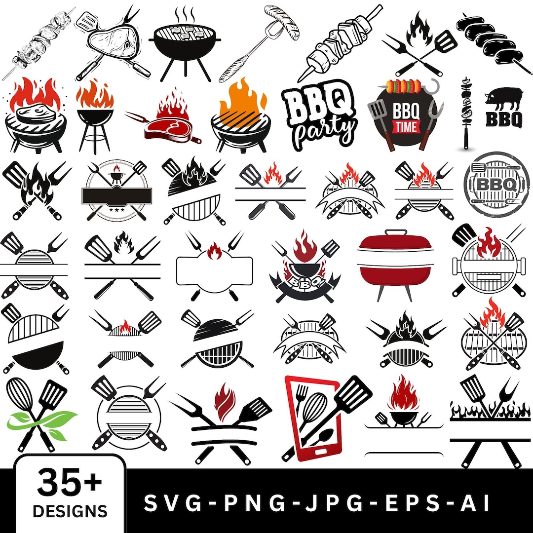 BBQ Svg Bundle, Barbeque Clipart, Grill Master Svg, Grilling Cut Files ...