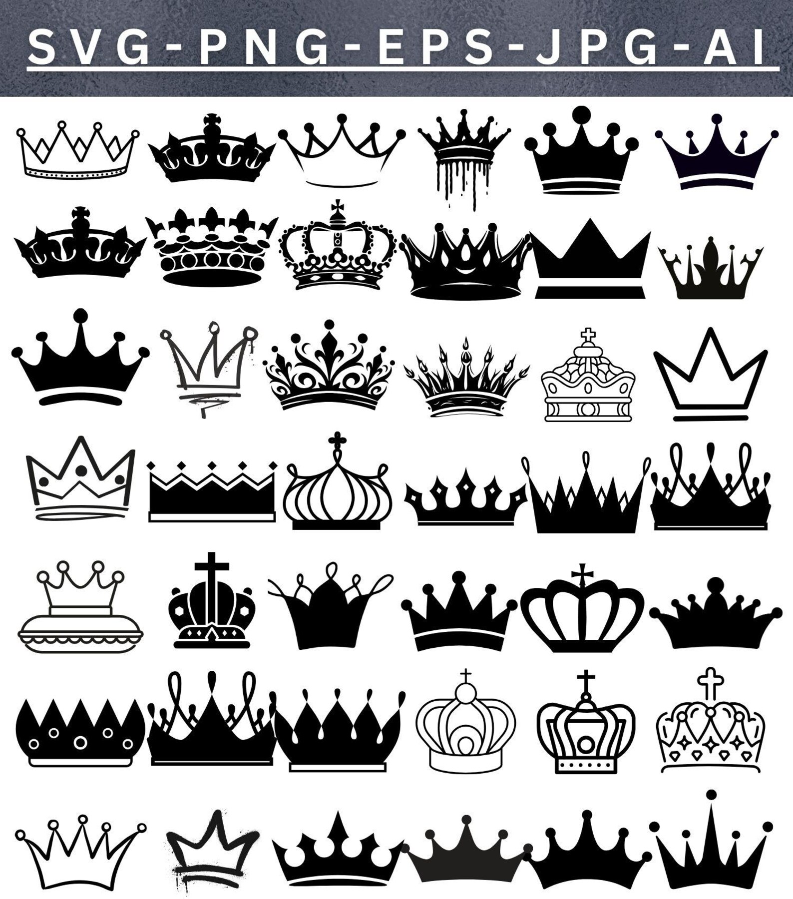 Royal Crown Svg Bundle, King Queen Princess, Digital Download - Etsy