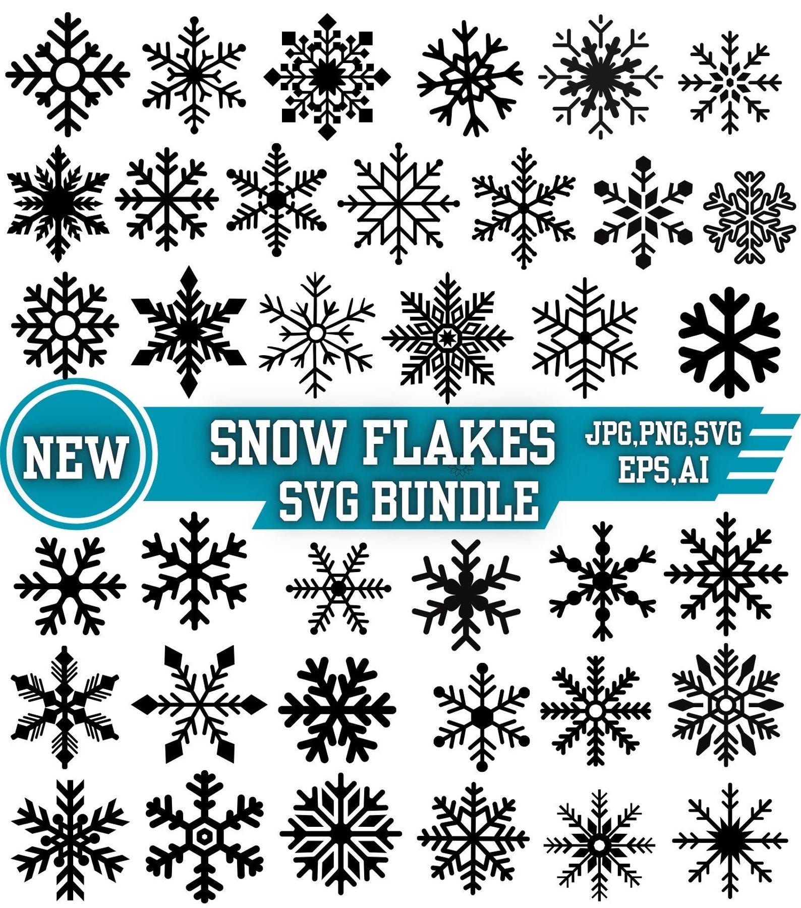 Snowflake Svg Bundle,winter SVG Snowflake File,christmas Snowflake Svg ...