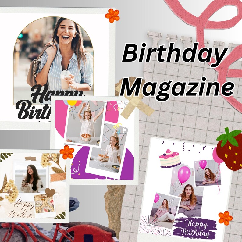 Editable Birthday Magazine Template | Personalized Canva Photo Magazine ...