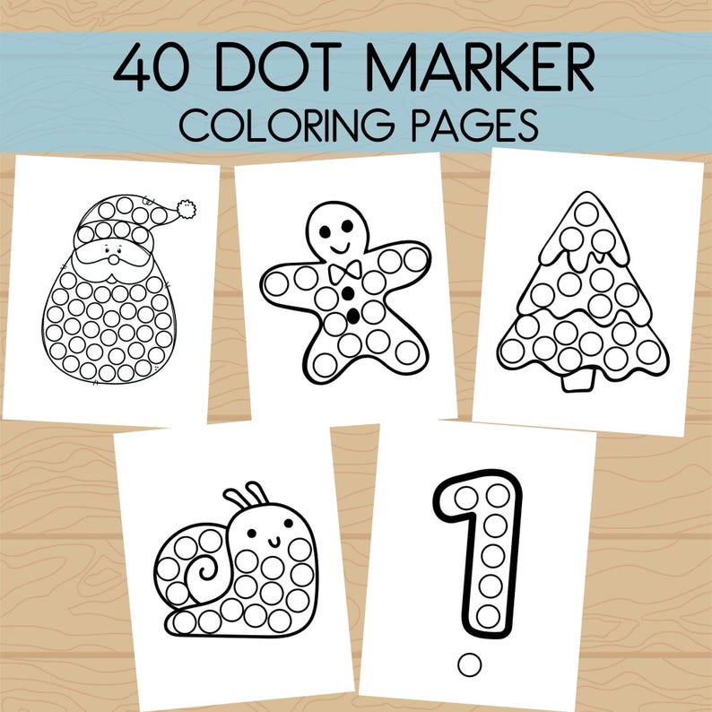 Dot Marker Coloring Pages Set - Animal, Fruit and Number Designs - Back ...