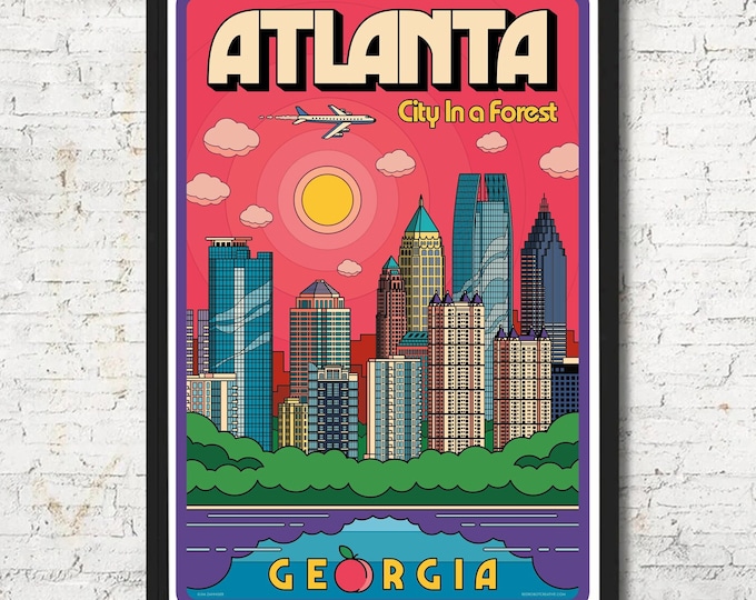 Atlanta Poster, Atlanta Wall Art, Atlanta Art Print, Atlanta Poster ...