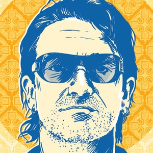 Bono U2, Bono, Bono Poster, Bono Wall Art, Bono Art Print, Bono Art ...