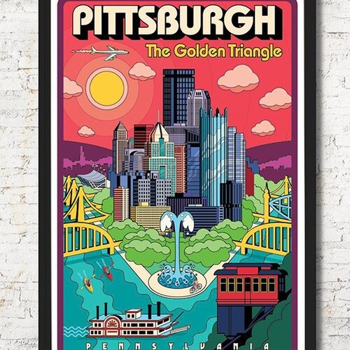 Pittsburgh Poster Pittsburgh Wall Art Pittsburgh Art Print | Etsy