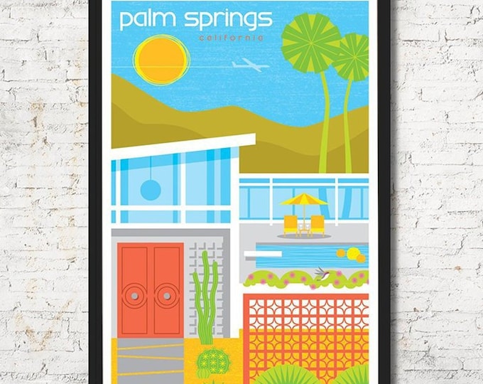 Palm Springs Poster Palm Springs Wall Art Palm Springs Art - Etsy