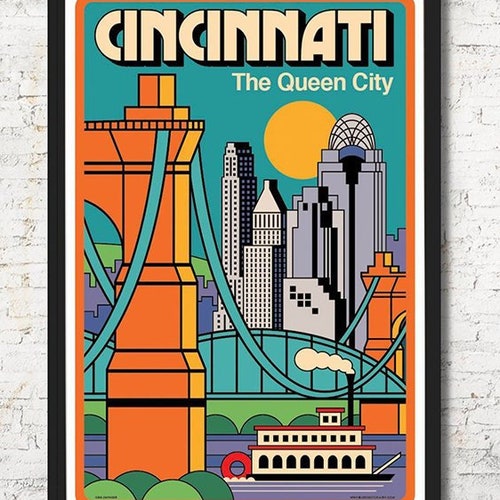 Cincinnati Map Print Ohio OH USA Map Art Poster City Street - Etsy