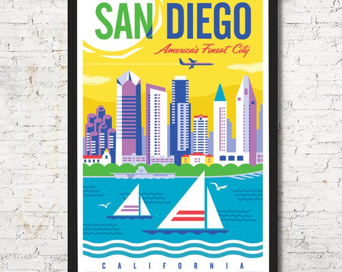 San Diego, San Diego Poster, San Diego Wall Art, San Diego Art Print ...