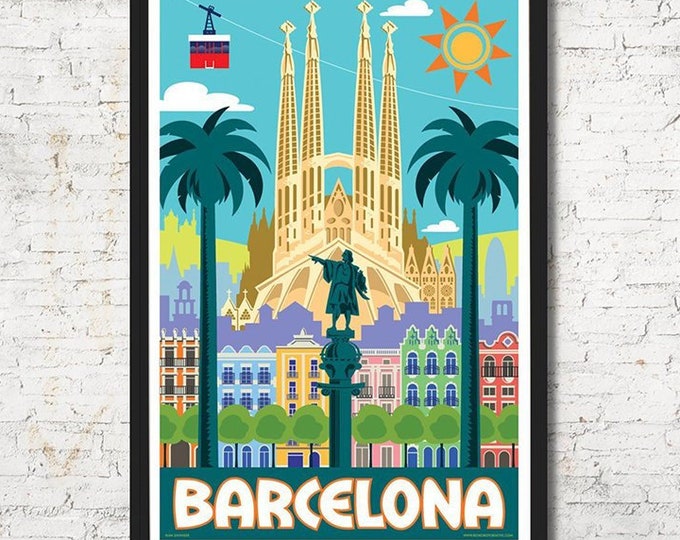 Barcelona Poster, Barcelona Wall Art, Barcelona Art Print, Poster ...